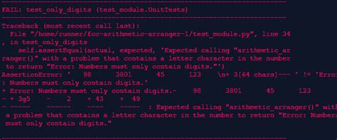 Python Project Arithmetic Formatter Help Python The Freecodecamp Forum