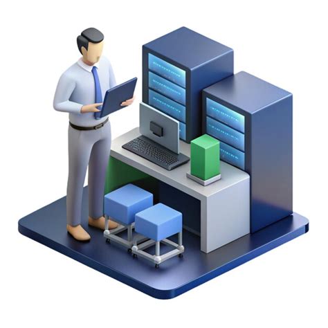 Analyst Data Center Computer Isometric Illustration Premium Ai