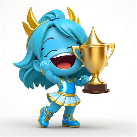 Premium Photo Anime Character With Tophy Cup Cute Anime Character