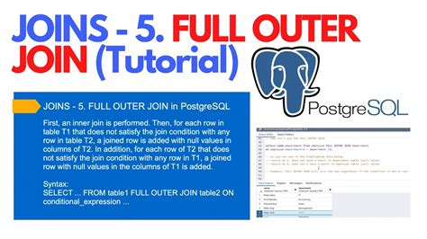 JOINS FULL OUTER JOIN In PostgreSQL Tutorial Ezettutorial