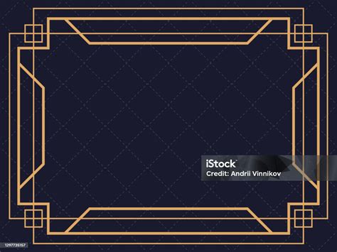 아르 데코 프레임 빈티지 선형 테두리 초대장 전단지 및 인사말 카드에 대한 템플릿을 디자인합니다 기하학적 황금 프레임 1920