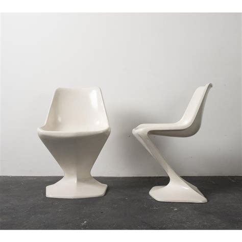 Set Of Fiber Glass Chairs 1960s Chairish
