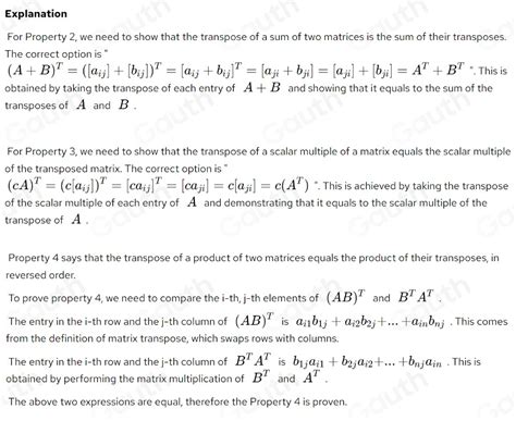 Solved Consider The Following Theorem Properties Of Transposes If A