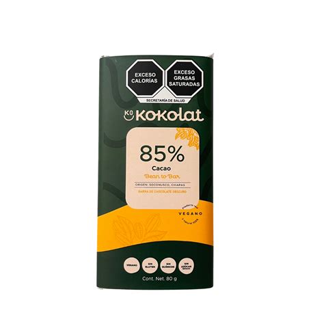 Barra De Chocolate 85 Cacao Kokolat