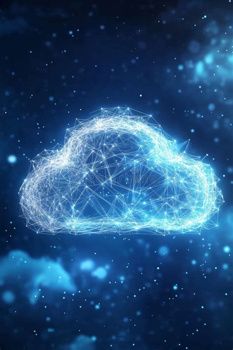Abstract Blue Glowing Cloud Computing Big Data Network Connection