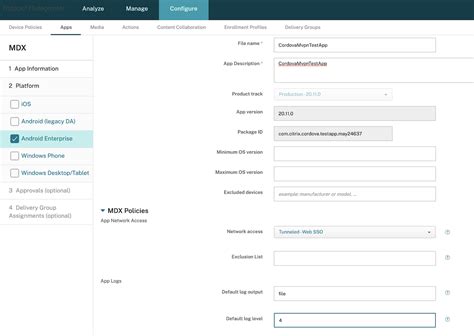 setting up the citrix micro vpn plug in for cordova