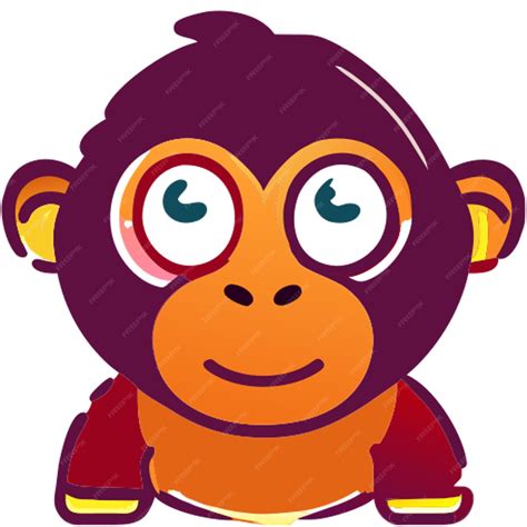 Premium Vector Cute Ape Icon Doodle Offset Fill