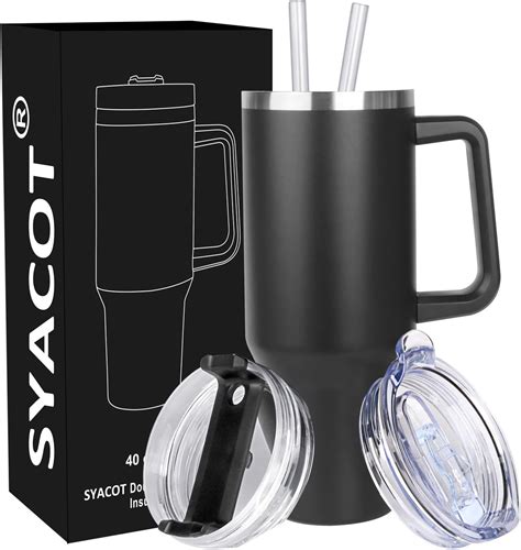 40 Oz Tumbler With Handle And Straw Stainless Steel Insulated Tumbler