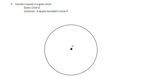 solved 2 inscribe a square in a given circle given circle