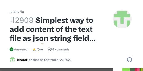 Simplest Way To Add Content Of The Text File As Json String Field Using Jq🤔 · Jqlang Jq