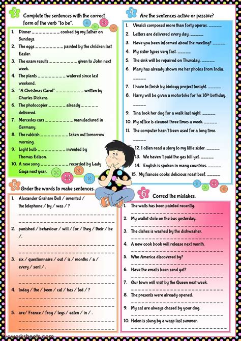 Passive Voice Online Worksheet Worksheets English Interactive