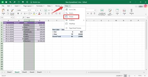 How To Freeze Rows In MobiSheets MobiSystems