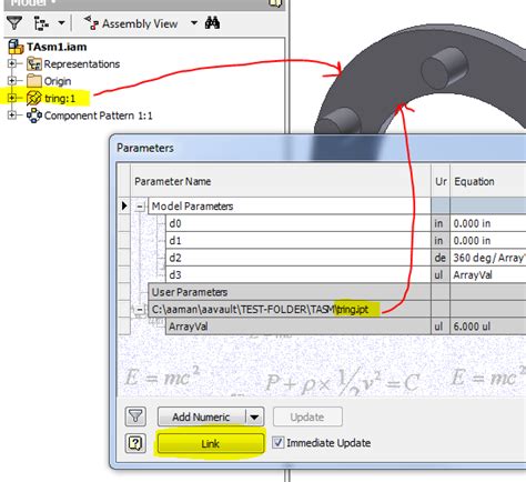 linking eqution part to its own assembly please help autodesk