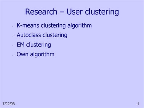 Research User Clustering