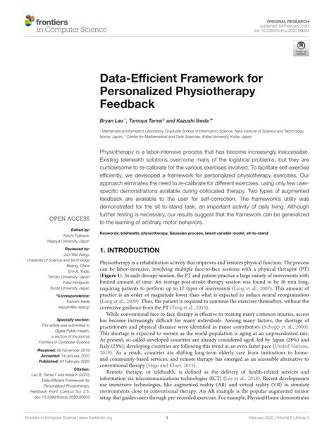 Pdf Data Efficient Framework For Personalized Physiotherapy Feedback