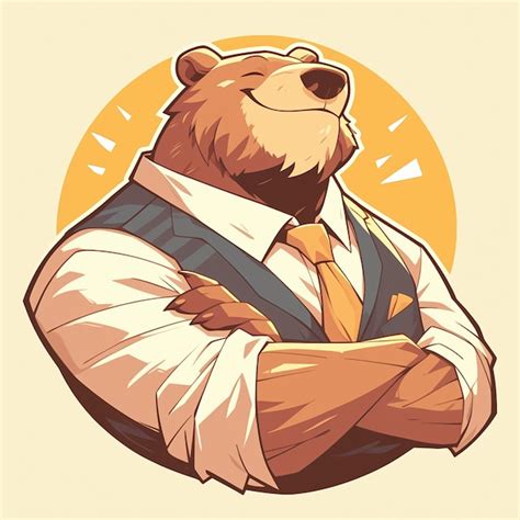 Premium Vector A Diligent Bear Teacher Cartoon Style