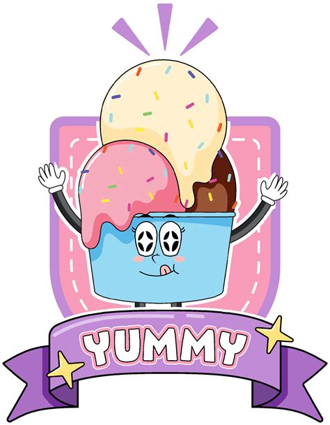 Divertido Personaje De Dibujos Animados De Helados Vector En Vecteezy
