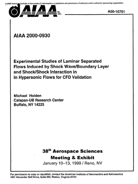 Aiaa 2000 0930 Pdf Reynolds Number Navierstokes Equations