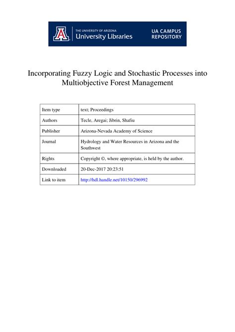 Pdf Incorporating Fuzzy Logic And Stochastic Processes In