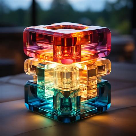 Premium Ai Image A Cube Lamp Colorful Design Premium Ai Image A Cube Lamp Colorful Design