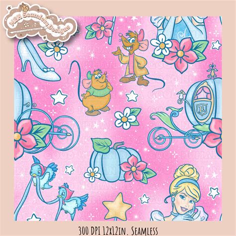 Limited Exclusive Starry Cinderella Seamless Pattern Png No Fabric