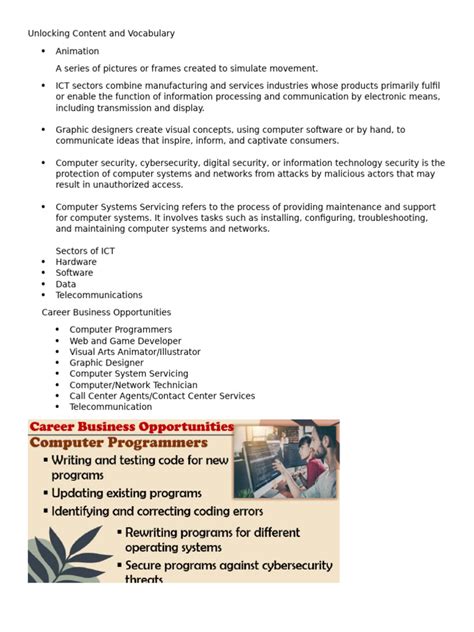 Ict Sectors And Career Business Opportunities Pdf