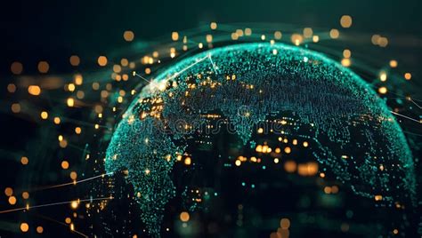 global data network visualization with digital connections and glowing