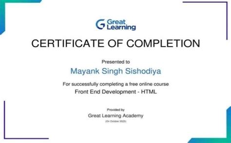 Mayank Singh On Linkedin Complete The Certification Of Front End