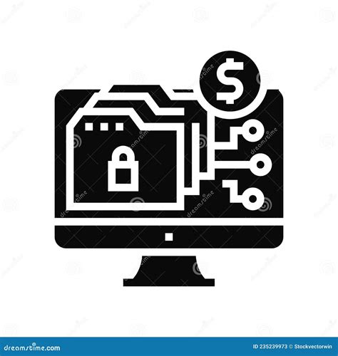 Ransomware Cyber Crime Glyph Icon Vector Illustration Stock Vector Illustration Of Service