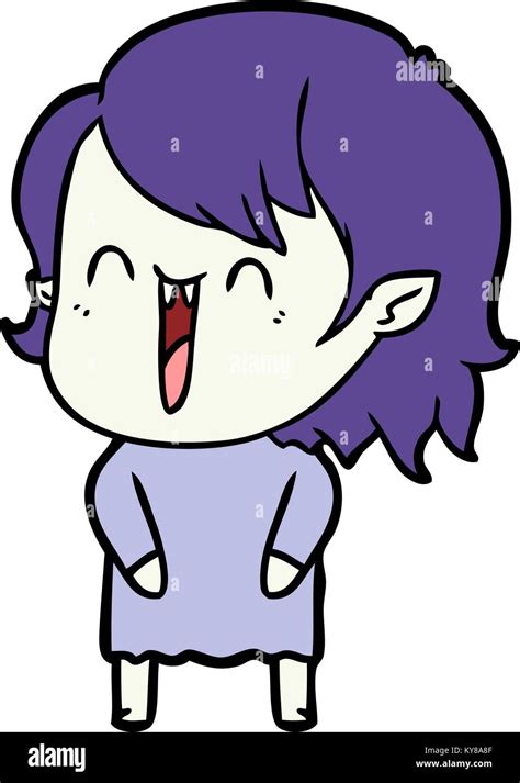 Cute Cartoon Happy Vampire Girl Stock Vector Image And Art Alamy