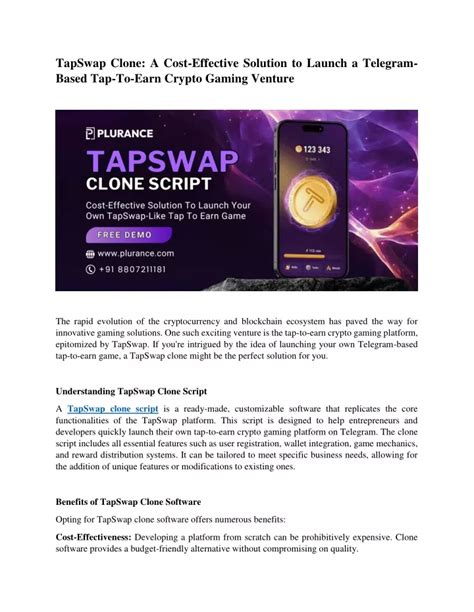 ppt plurance tapswap clone script powerpoint presentation free