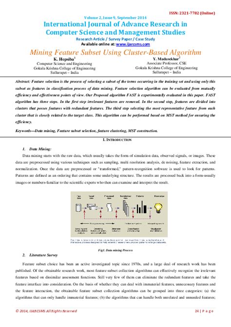 pdf mining feature subset using cluster based algorithm