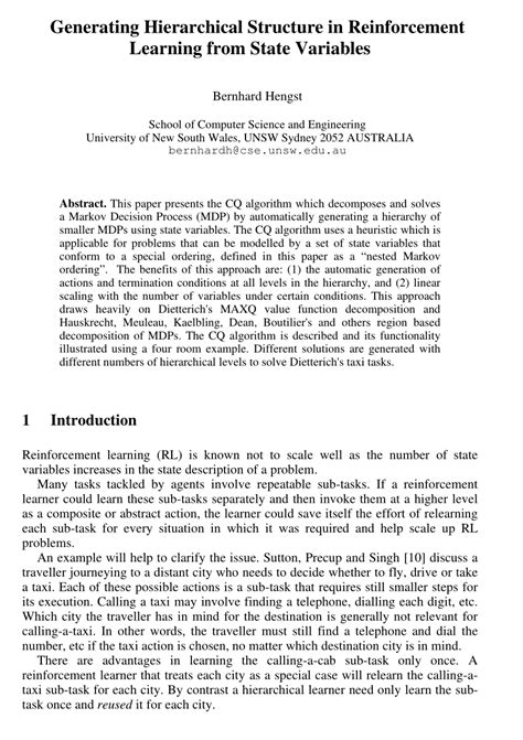 Pdf Generating Hierarchical Structure In Reinforcement Learning From