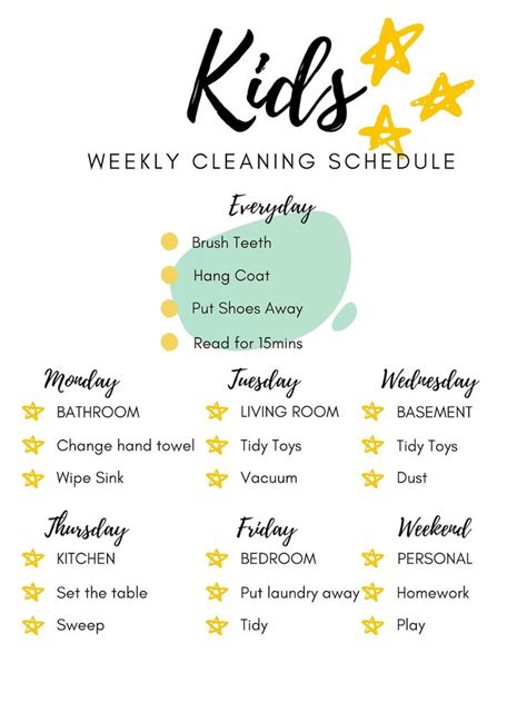 Cleaning Checklist Chore Chart Editable Chore Chart For All Ages