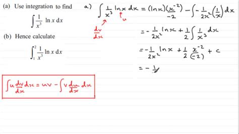 Integration By Parts Worksheet With Answers Evaluating Definite