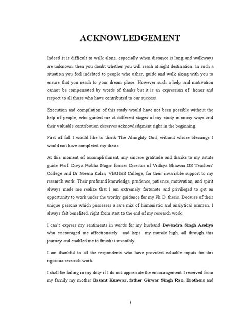 Acknowledgement Sample Pdf Religion And Spirituality