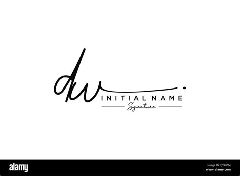 Dw Signature Logo Template Vector Hand Drawn Calligraphy Lettering