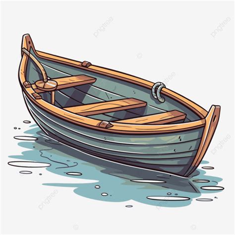 노 젓는 배 벡터 물 만화에서 나무 보트의 스티커 클립 아트 그림 상표 클립 아트 Png 일러스트 및 벡터 에 대한 무료 다운로드 Pngtree