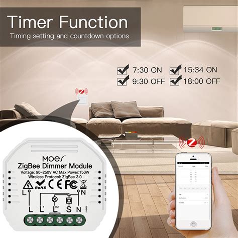 Zigbee Dimmer Module Smart Switch Relay Module Lumimuse Hub Required 1 2 Gang Interruptor