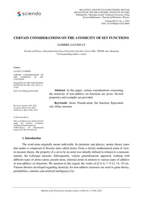 PDF Certain Considerations On The Atomicity Of Set Functions