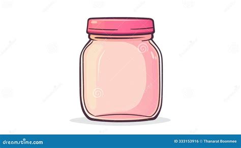 A Cute Empty Jar With A Pink Lid Perfect For Icons Or Postcards Modern Textured And Playful