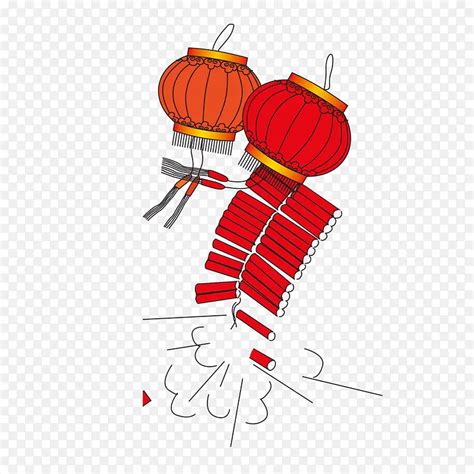 卡通手绘灯笼炮竹png图片素材下载 图片编号qezbpwlm 免抠素材网