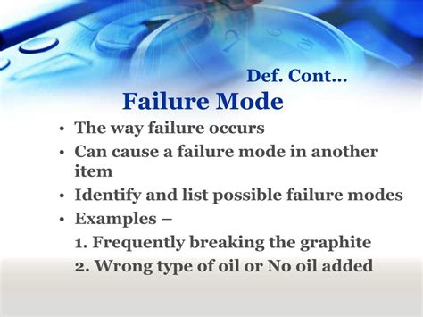 PPT Failure Effect Mode Analysis PowerPoint Presentation Free Download ID