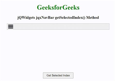 Jqwidgets Jqxnavbar Getselectedindex Méthode Stacklima
