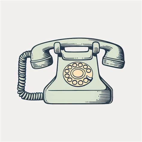 Premium Vector Vintage Rotary Dial Telephone Illustration