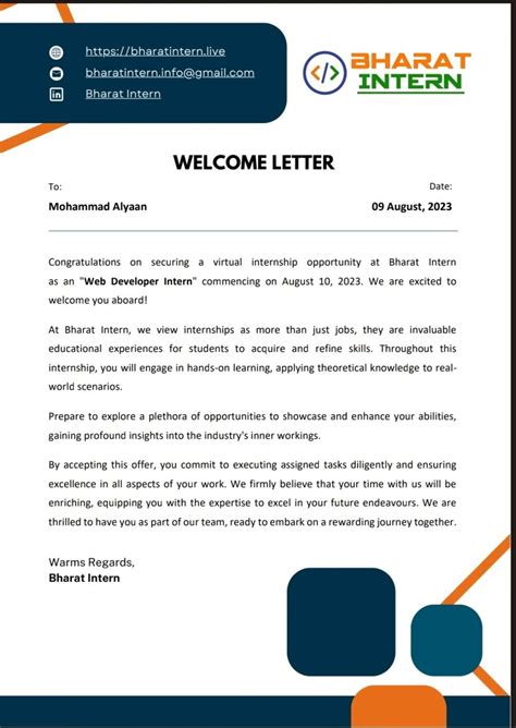 Mohammad Alyaan On Linkedin Bharatintern Webdevelopment Cse Intern