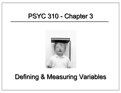 chapter 3 defining measuring variables defining and measuring