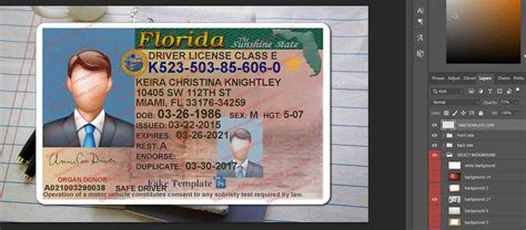 Florida Id Card Template Toptemplatemyid