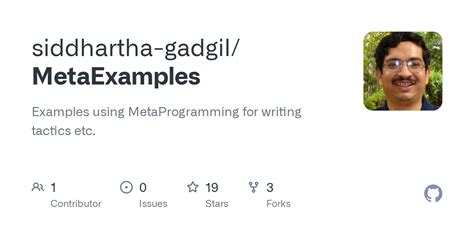 Github Siddhartha Gadgilmetaexamples Examples Using Metaprogramming For Writing Tactics Etc