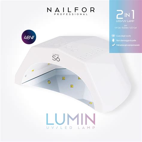 Lumin S6 Lampada Uv Led 48w Compatta Con Timer Sensore Automatico